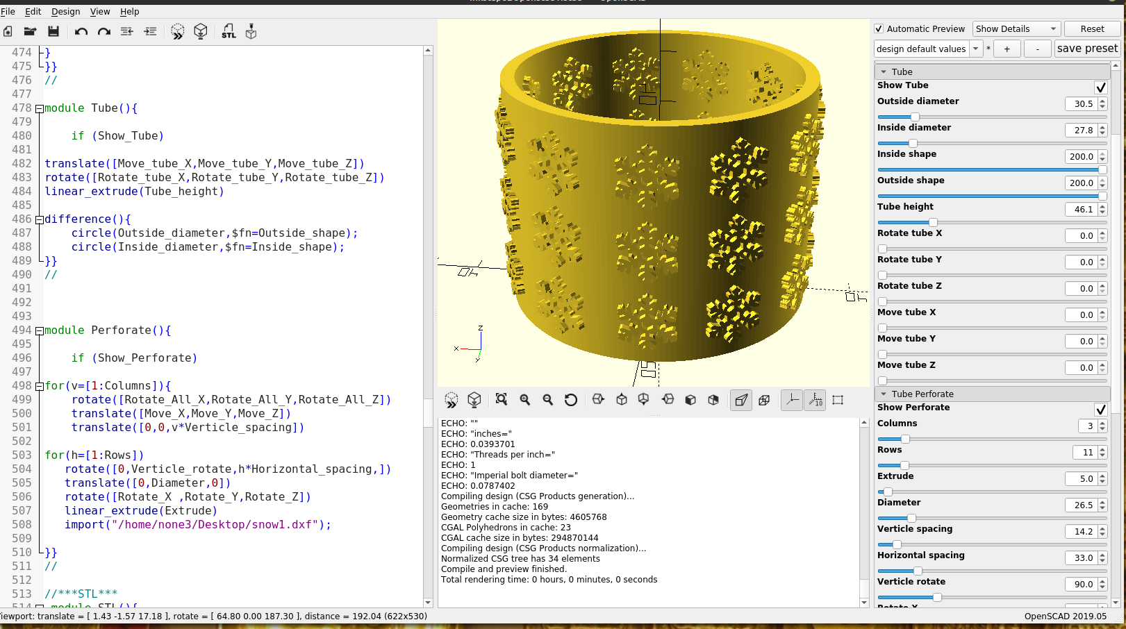 3d Part Design With Inkscape And Openscad Part 17 Tube Module