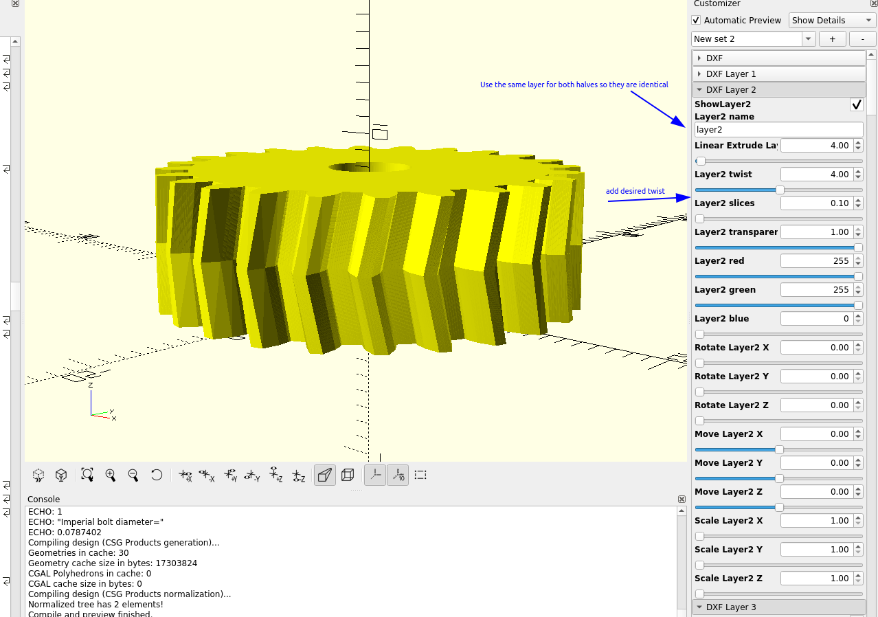 3D part design with Inkscape and OpenScad #29: fancy gears