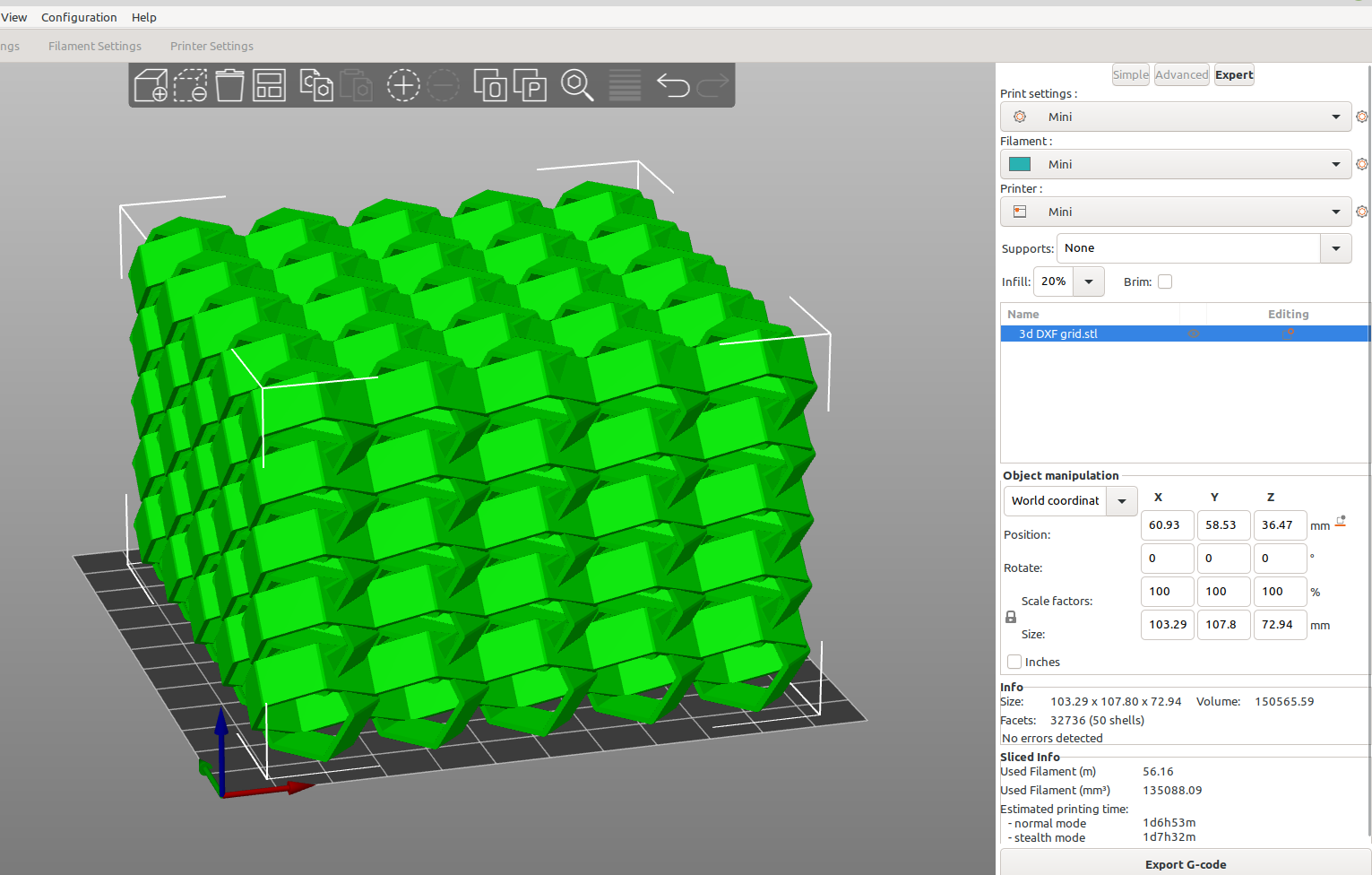 3D part design with inkscape and openscad #32: DXF matrix