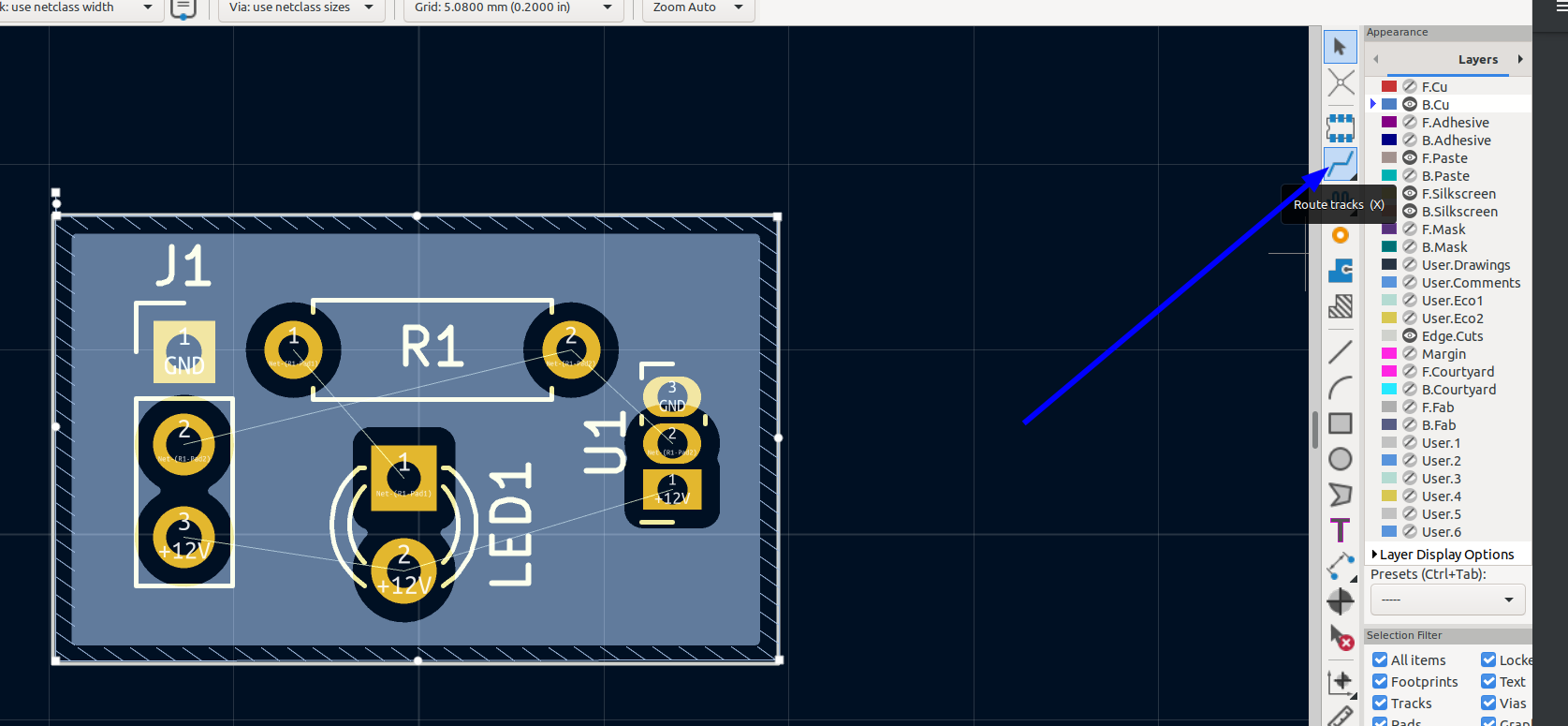 Beginner's guide to designing a circuit with kicad 6.0 part 2: PCB editor