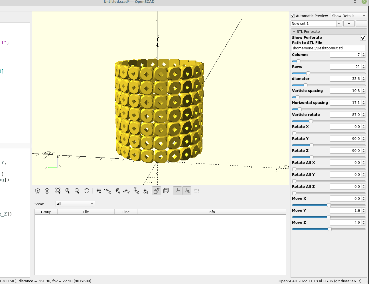 3d part design with Inkscape and Openscad #43: Revisiting the perforate module