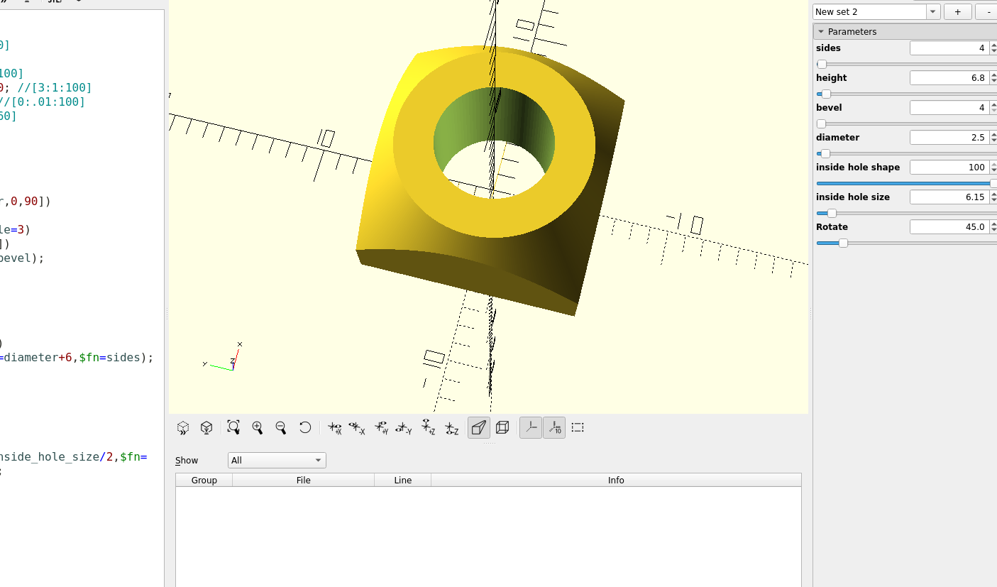 3d part design with Openscad #44: making a beveled nut