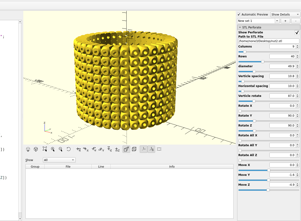 3d part design with Inkscape and Openscad #43: Revisiting the perforate module