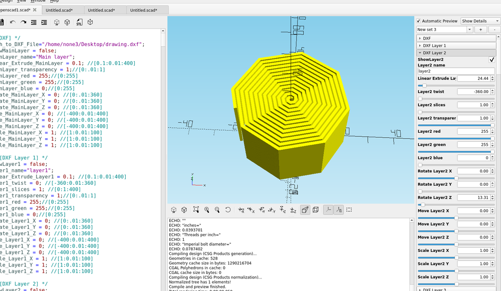 3D part design with Inkscape and OpenScad #49: Unique designs with the L-system extension.
