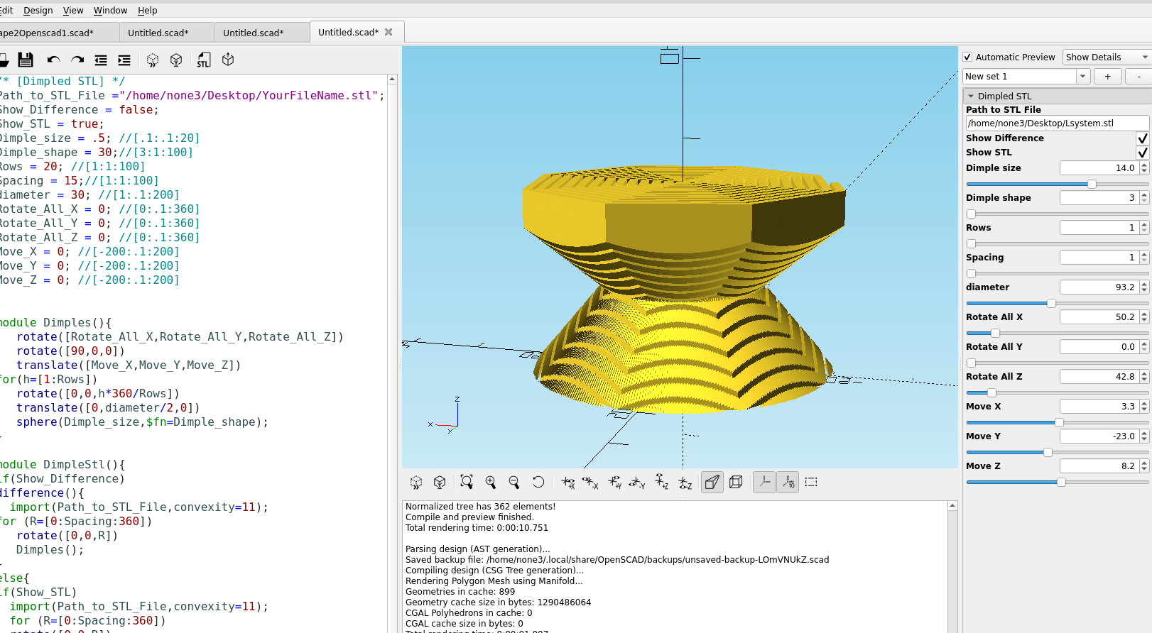 3D part design with Inkscape and OpenScad #49: Unique designs with the L-system extension.