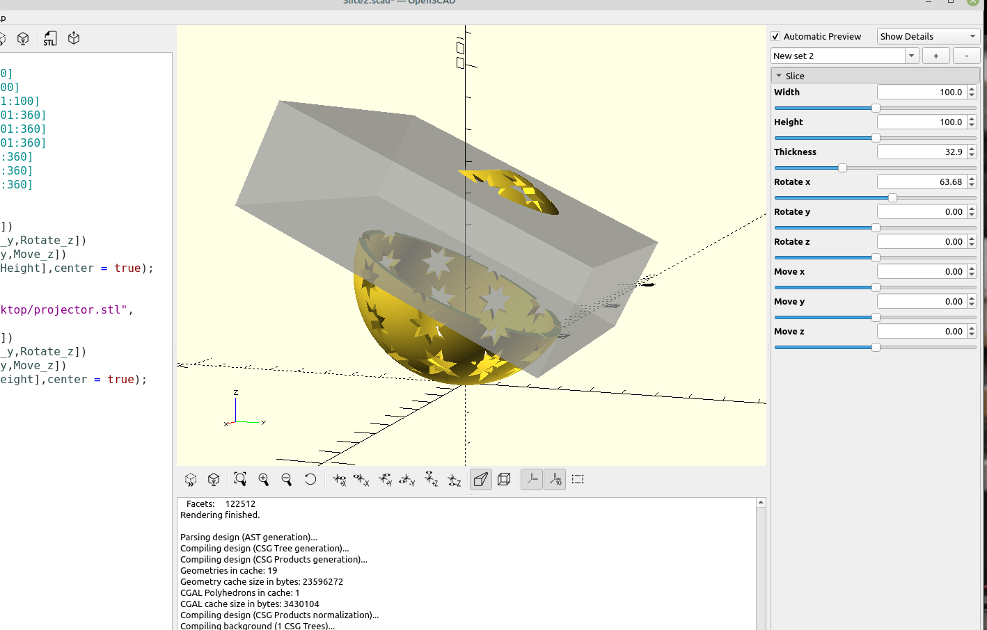 3D part design with Openscad #45-A revised STL Cutter