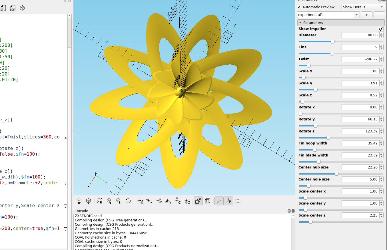 3D part design with OpenScad #57: A universal propeller-impeller design ...