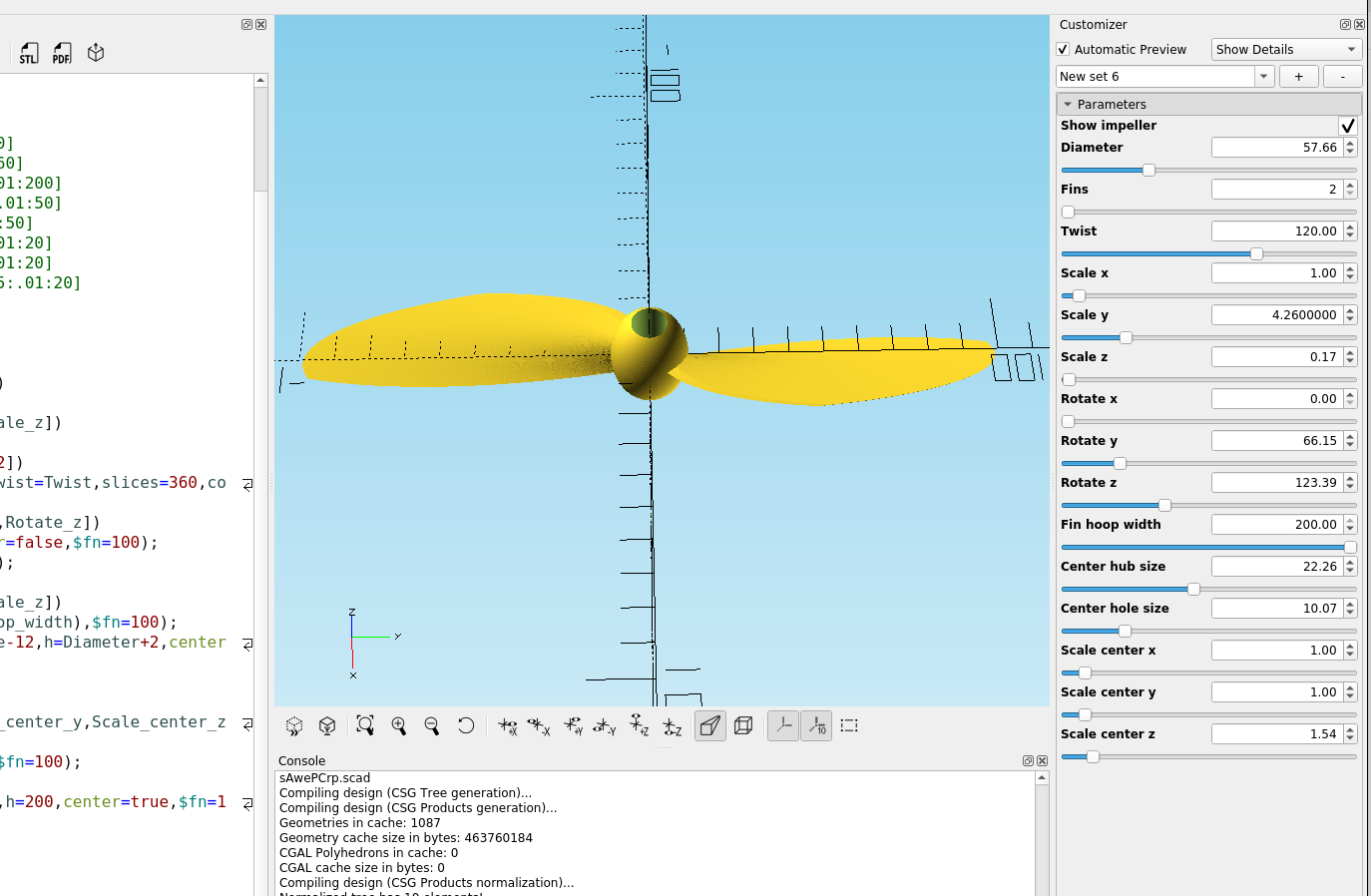 3D part design with OpenScad #57: A universal propeller-impeller design ...