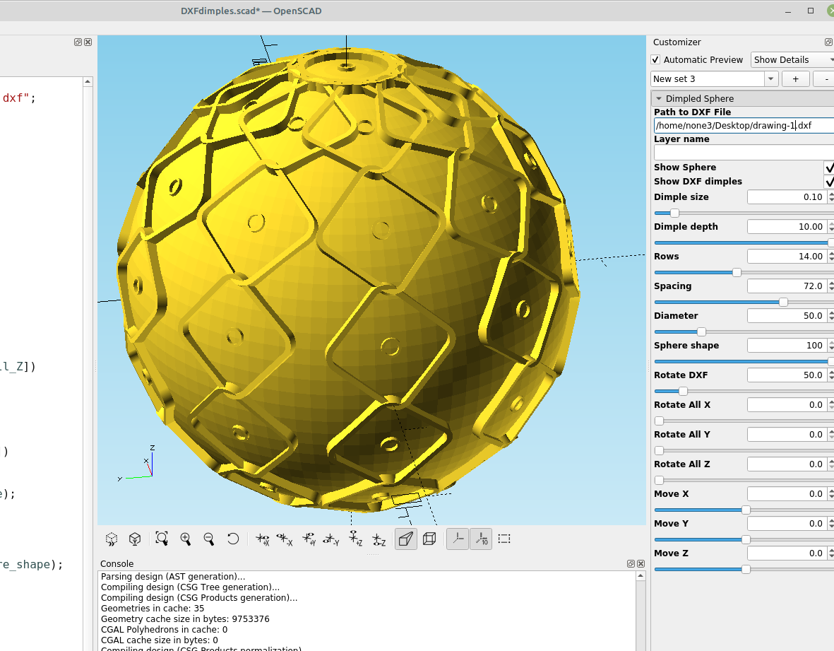 3D Part design with Inkscapeand OpenScad #53: DXF dimples