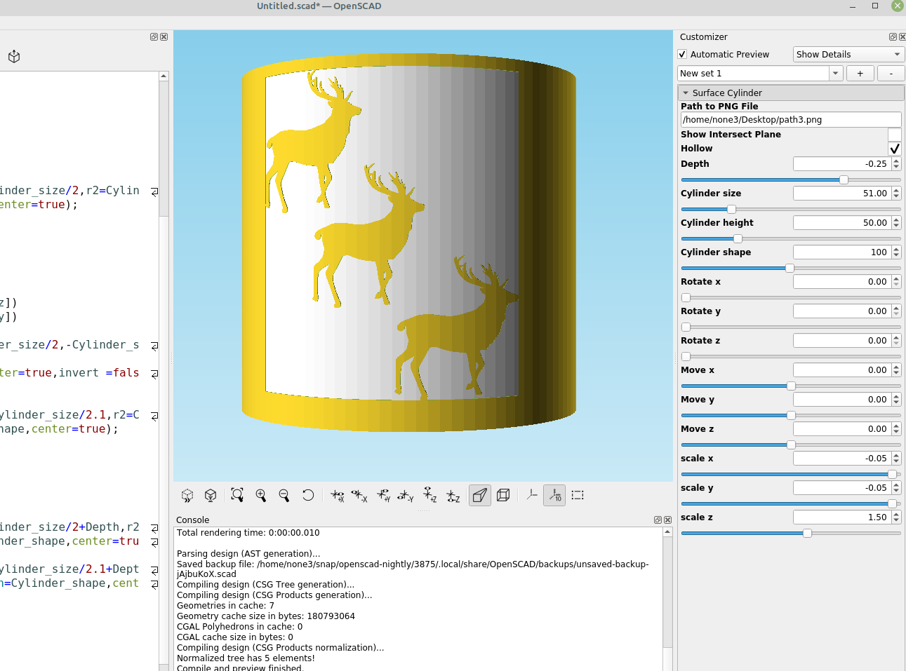 3D part design with Inkscape and OpenScad #56: combining intersect with ...