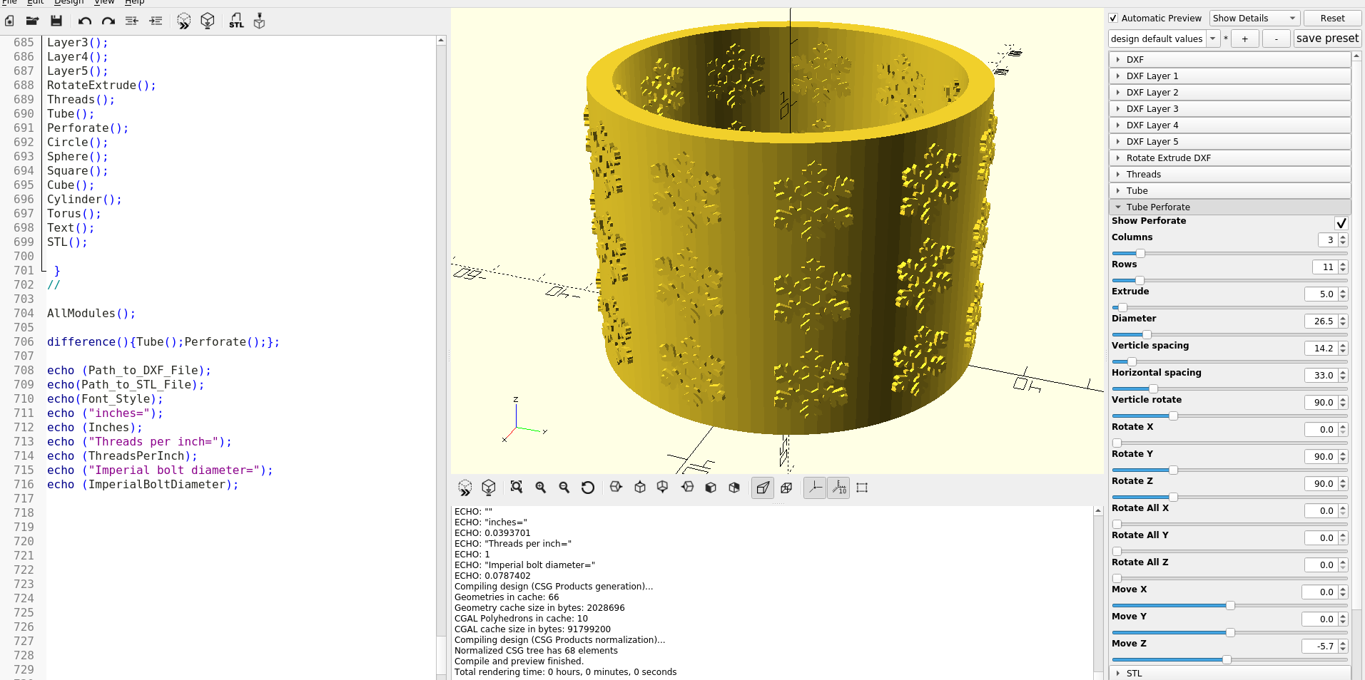 3d Part design with Inkscape and OpenScad part 17: tube module