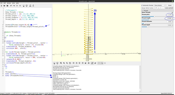 3D part design with inkscape and openscad part 9: adding a thread module