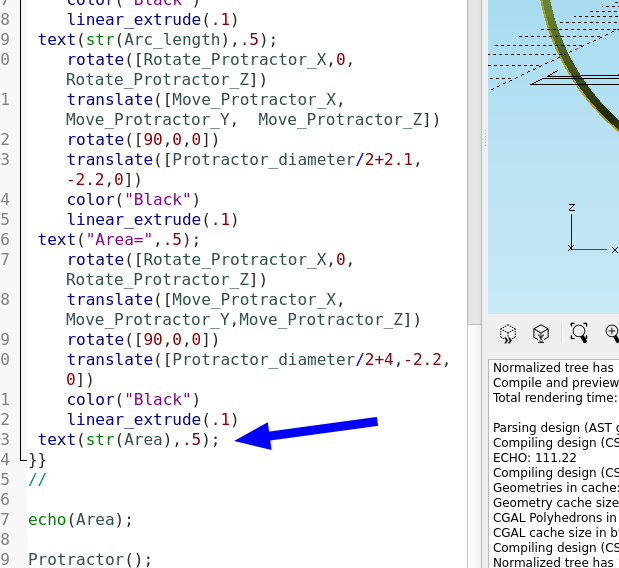 3D part design with OpenScad #50: Making a protractor module.