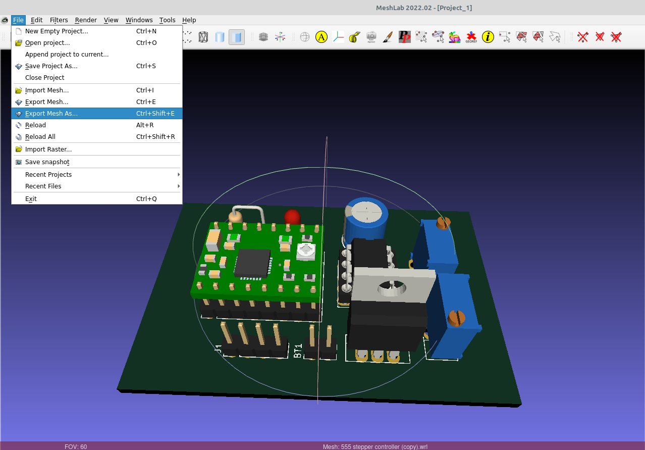 3d Part design #59: Easy way to make a 3d model of a circuit board.