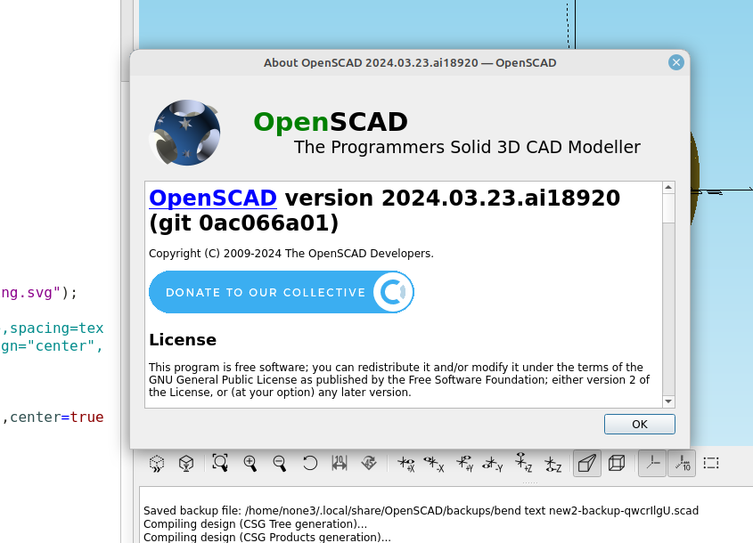3D part design with OpenSCAD #82: bending text around a cylinder.